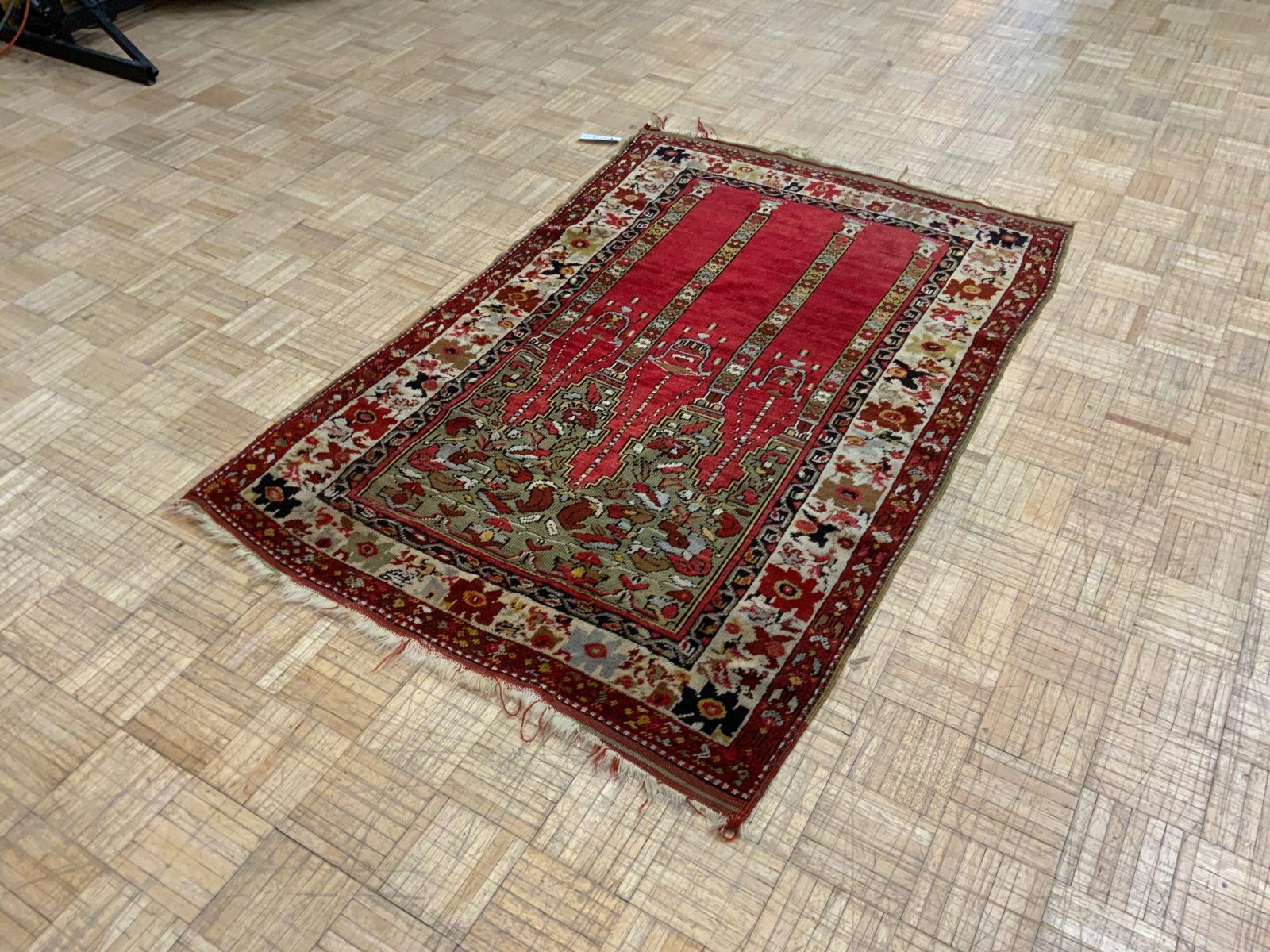 VINTAGE 4ft. x 6ft. TRANSITIONAL PRAYER RUG | David Tiftickjian & Sons